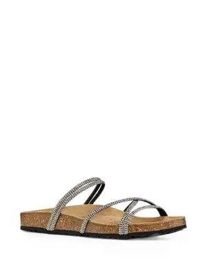 Geox Brionia R Crystal-embellished Strappy Slides