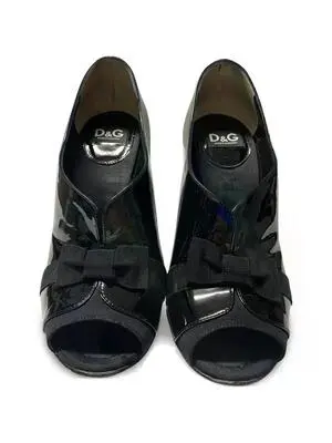 Dolce & Gabbana Bow Peep-toe Ankle Boots