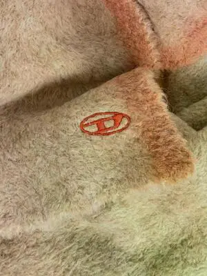 DIESEL® Logo-embroidered Brushed-knit Scarf