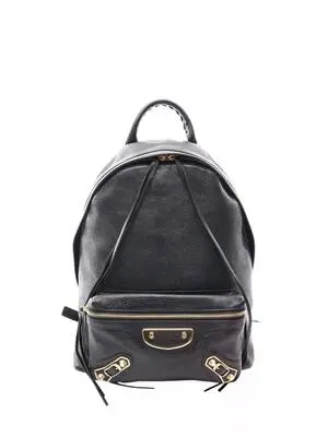 Balenciaga 2018-2026 Leather Motocross Classic City Backpack - Black