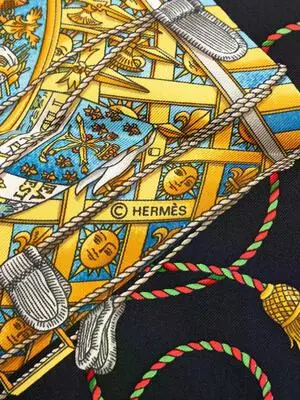 Hermès 20th Century Les Tambours Silk Scarf 90 Scarves