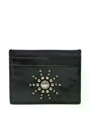HTC LOS ANGELES Sun Stud-embellished Leather Card Holder - Black