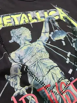 HTC LOS ANGELES Studded Metallica-print T-shirt