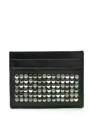HTC LOS ANGELES Stud-embellished Leather Card Holder - Black