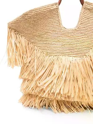 Zimmermann Medium Goldentime Fringed Tote Bag - Neutrals