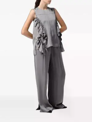 JIL SANDER Ruffle-trim Blouse - Grey