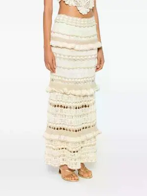 Zimmermann Crochet Ruffled Skirt - Neutrals