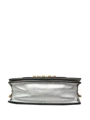 Dior Metallic Calfskin Jadior Clutch With Chain Crossbody Bag - Silver