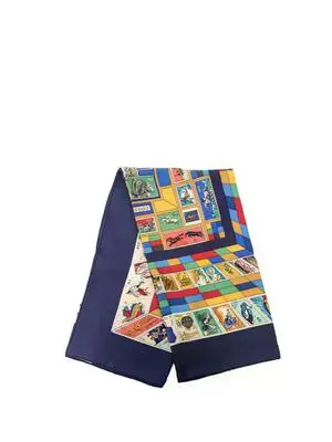 Hermès 20th Century Correspondance Silk Scarf 90 Scarves
