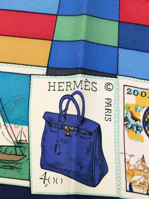Hermès 20th Century Correspondance Silk Scarf 90 Scarves