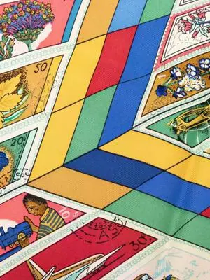 Hermès 20th Century Correspondance Silk Scarf 90 Scarves