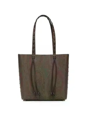 Etro Paisley-print Whipstitch-trim Shoulder Bag - Brown