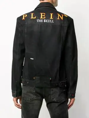 Philipp Plein Outline Skull Denim Jacket