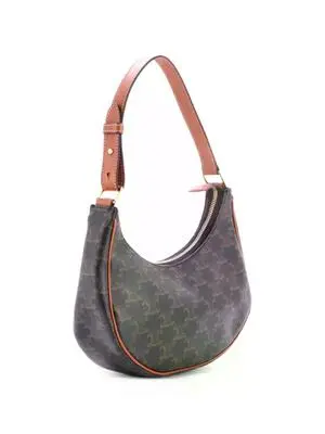 Celine Ava Bag Triomphe Coated Canvas Hobo Bag - Brown