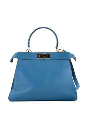 Fendi Peekaboo Iseeu Bag Leather Medium Satchel - Blue