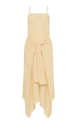 ST. AGNI Relaxed Cotton-blend Midi Dress - Neutral