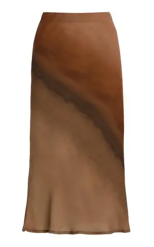 ANEMOS Bias-cut Ombré Midi Skirt - Brown