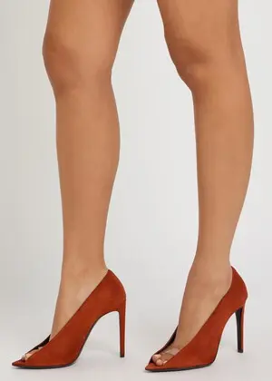Valentino Garavani Révélé 105 Suede Pumps - Orange