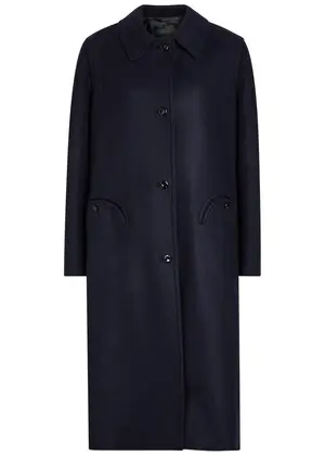 BLAZÉ MILANO Woolly Wool Coat - Navy