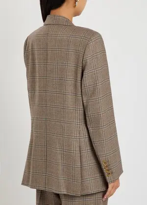 BLAZÉ MILANO Everynight Checked Double-breasted Wool Blazer