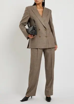 BLAZÉ MILANO Everynight Checked Double-breasted Wool Blazer