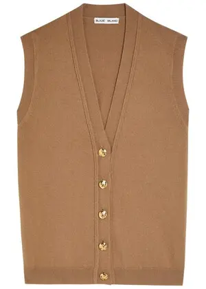 BLAZÉ MILANO Highland Wool And Cashmere-blend Vest - Brown