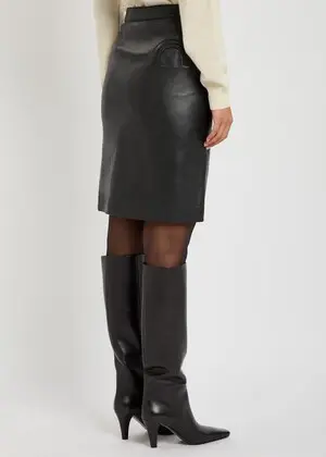BLAZÉ MILANO Popeye Leather Knee-length Skirt
