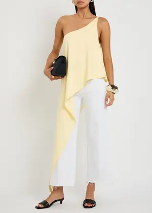 FRAME Le Slim Palazzo Cropped Wide-leg Jeans - White
