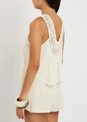 Isabel Marant Étoile Nilany Lace-trim Silk-georgette Playsuit
