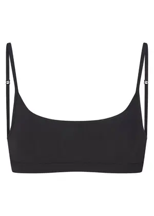 SKIMS Everyday Stretch-cotton Scoop Bralette - Black