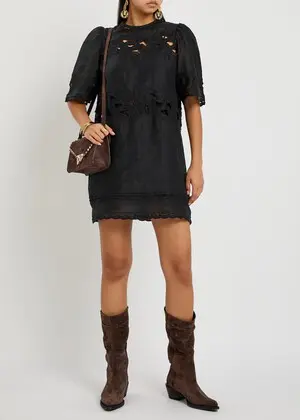 Isabel Marant Étoile Rel'dine" Floral Embroidered Ramie Mini Dress