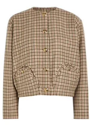 BLAZÉ MILANO Altai Checked Wool And Cashmere-blend Jacket - Brown