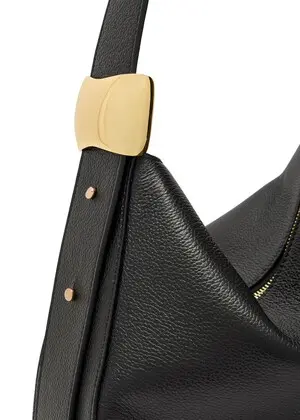 AMANU The Zambia Grained Leather Shoulder Bag - Black