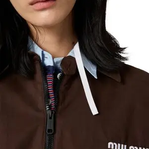 Miu Miu Washed Gabardine Blouson Jacket