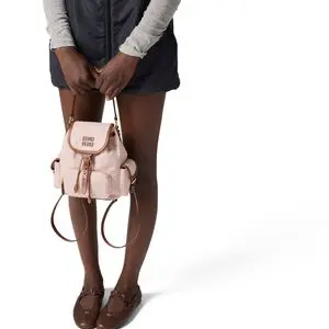 Miu Miu Canvas And Leather Convertible Backpack
