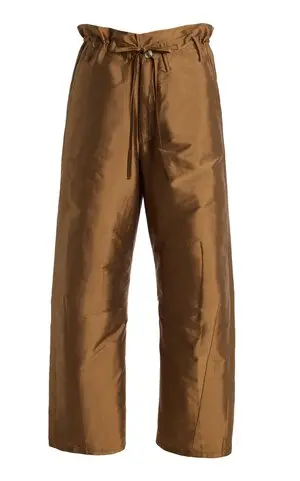 Chan Luu Techno Taffeta Wide Leg Pants - Brown