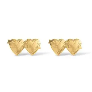 DÉCLARER Double Heart Studs Vermeil - Gold