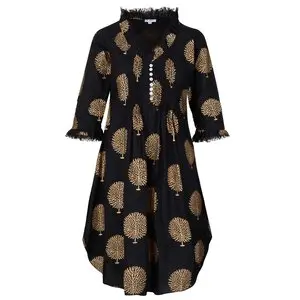 AT LAST... Annabel Cotton Tunic In Midnight - Black