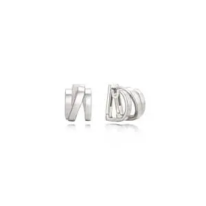 DIDIER DUBOT Miss. Doux Layered D-shape Earrings - Silver