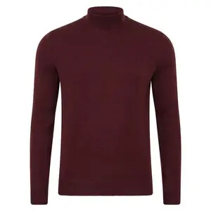 PAUL JAMES KNITWEAR Extra Fine Merino Wool Mock Turtleneck Jumper - Red