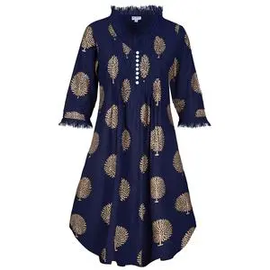 AT LAST... Annabel Cotton Tunic In French Navy - Blue