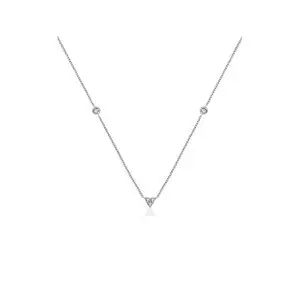 GENEVIEVE COLLECTION 18k Gold Diamond Necklace - White