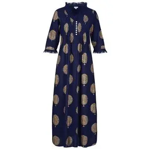 AT LAST... Cotton Annabel Maxi Dress - Blue