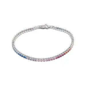 SPERO LONDON Sterling Silver Rainbow Tennis Bracelet - Gray