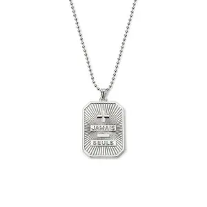 DÉCLARER Jamais Seuls Dog Tag Sterling - Silver
