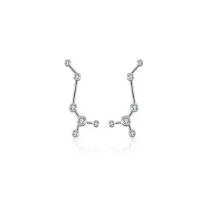 GENEVIEVE COLLECTION Scorpio Zodiac Constellation Earring 18k Gold & Diamond - White