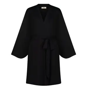 CRÈME LOUNGEWEAR Robe - Black