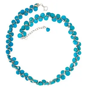 LORI KAPLAN DESIGN Blue / Silver Sleeping Beauty Turquoise Signature Necklace - Blue/silver