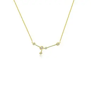 GENEVIEVE COLLECTION Cancer Zodiac Constellation Necklace In 18k Yellow With Diamonds - Gold