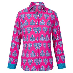AT LAST... Mayfair Printed Shirt - Blue
